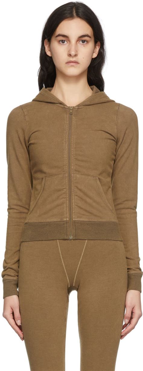 Skims Tan Outdoor Basics Zip Up Hoodie Skims