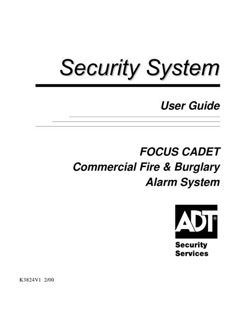 Adt Focus Cadet User Manual Pdf Download Manualslib