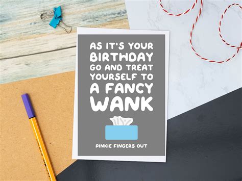 Funny Rude Birthday Card Fancy Wank Etsy