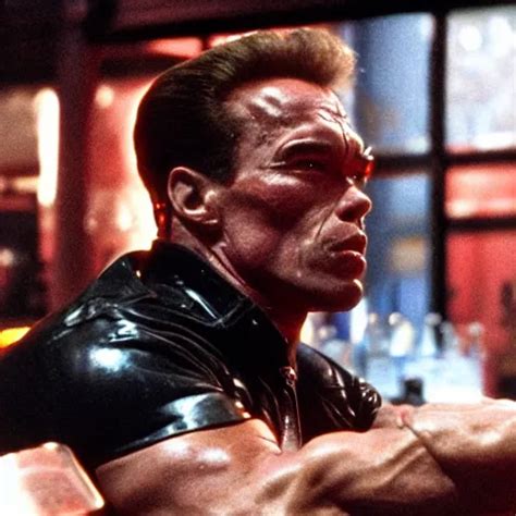 the Arnold Schwarzenegger as the Terminator in a bar | Stable Diffusion | OpenArt