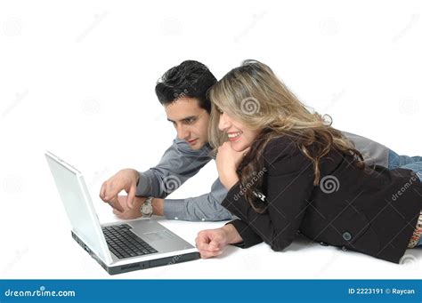 Computer Research Stock Image Image Of Ethnic Friends 2223191