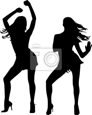 Silhouettes Of Dancing Women Wall Mural • Murals Gracefulness Glad