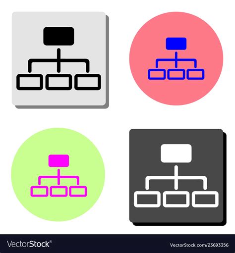 Tree Structure Flat Icon Royalty Free Vector Image