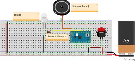 Fritzing Project IR Remote Emulator With Arduino Mini