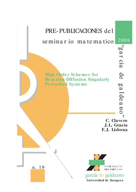 pdf high order schemes for reaction diffusion singularly perturbed