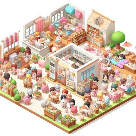 Premium Ai Image Cute Cafe In Isometric Style