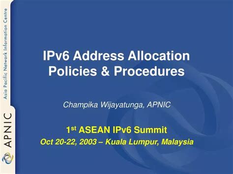 PPT IPv Address Allocation Policies Procedures PowerPoint