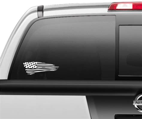 American Flag Vinyl Decal Tattered Flag Decal Ragged American Flag
