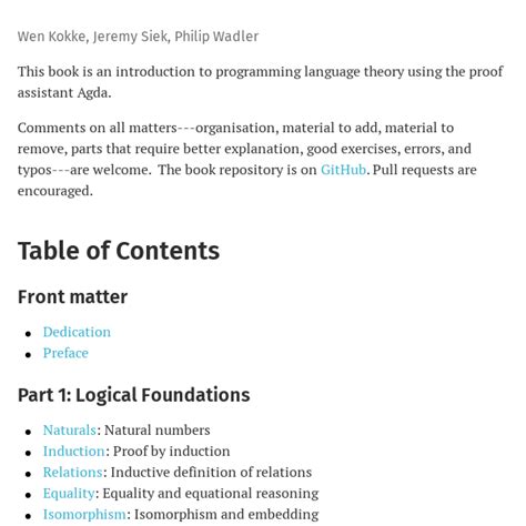 programming language foundations in agda nextjournal