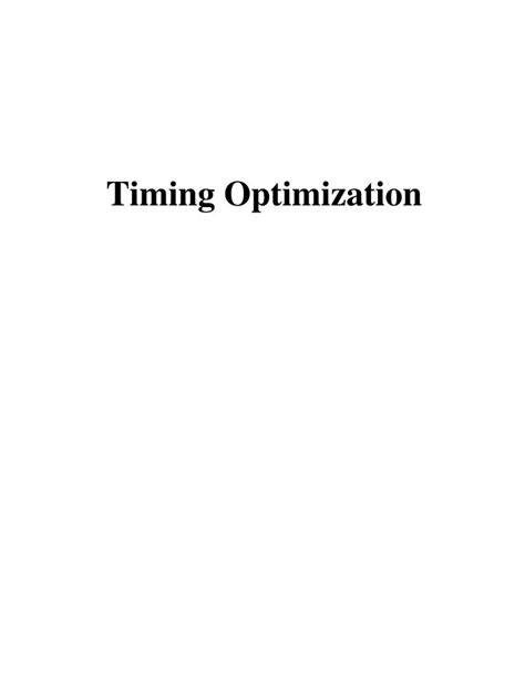Ppt Timing Optimization Powerpoint Presentation Free Download Id6780785