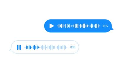 Voice Message Bubble Audio Chat Ui Ux Interface Vector Image