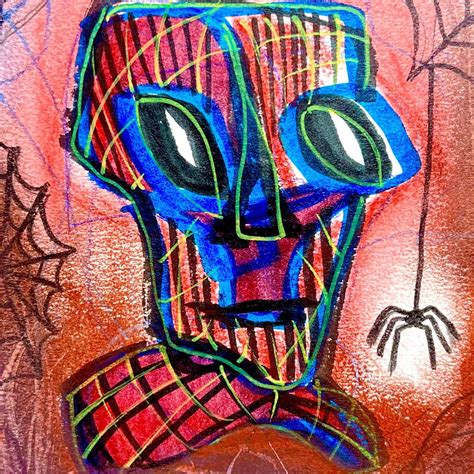 Spoder Man 6x6 Inches Paper R Drawing