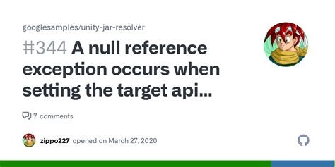 A Null Reference Exception Occurs When Setting The Target Api Level To Api 29 In Unity · Issue