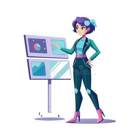 Woman Presenting Data On Screens Business Presentation Analysis And