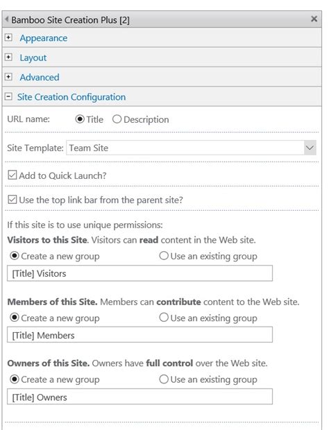 Sharepoint Site Creation Plus Bamboo Solutions