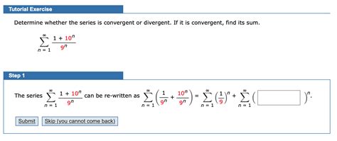 Solved Tutorial Exercise Determine Whether The Series Is