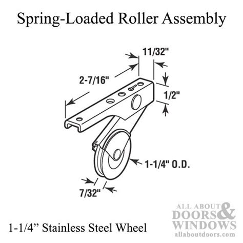Stainless Steel Spring Loaded Roller Assembly With 1 1 4 Inch Wheel