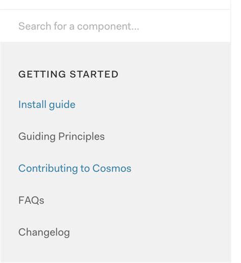 Install Guide Is Always Selected In Docs Navigation Issue Auth Cosmos GitHub