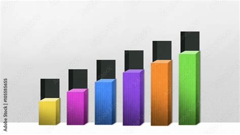 Six 3d Square Bar Chart Increase Economic Graph Included Alpha Stock ビデオ Adobe Stock