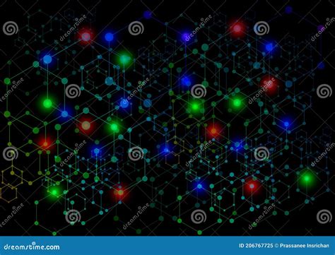 Dots And Line Hexagonal Abstract Background Technology And Science