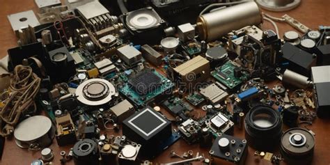 A Stack Of Old Vintage Computer Hardware Components Stock Illustration