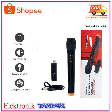 Jual Mic Wireless Advance Mic Karaoke Single Mikrofon Tanpa Kabe Shopee Indonesia