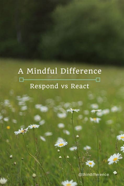A Mindful Difference Respond Vs React Mindfulness Respond Vs React