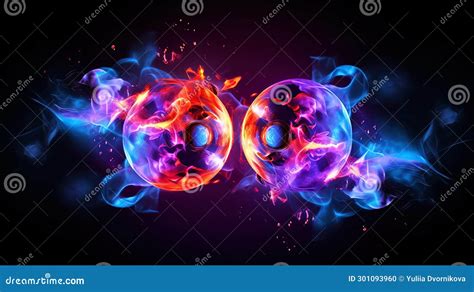 subatomic particle collision illustration nuclear fusion concept