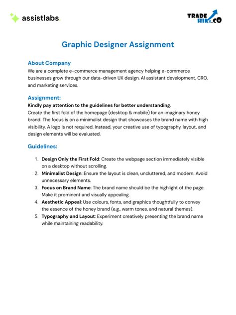 Assignment Graphic Designer Intern Pdf