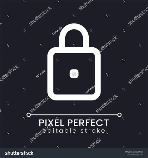 Padlock Pixel Perfect White Linear Ui Stock Vector Royalty Free 2212265093 Shutterstock