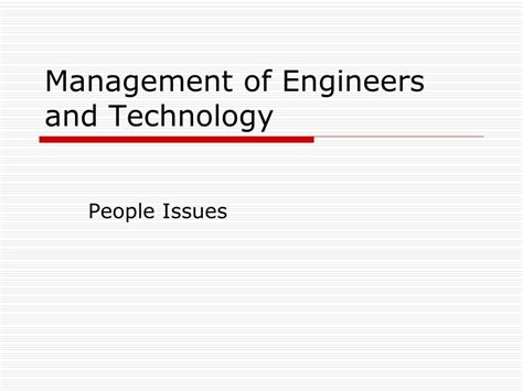 Ppt Management Of Engineers And Technology Powerpoint Presentation