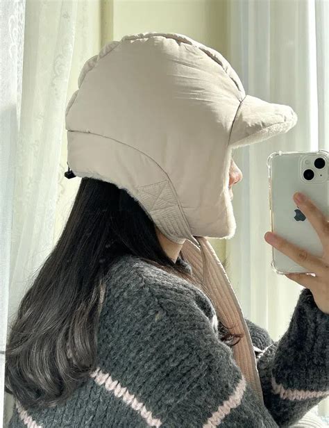 밍크 퍼 패딩 귀마개 바라클라바 방한 털모자