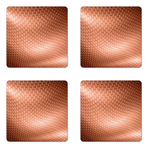 Abstract Coaster Set Of 4 Hexagonal Comb Mesh Pattern With Abstract Wave Motion Effect