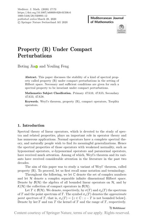 Property R Under Compact Perturbations Request Pdf