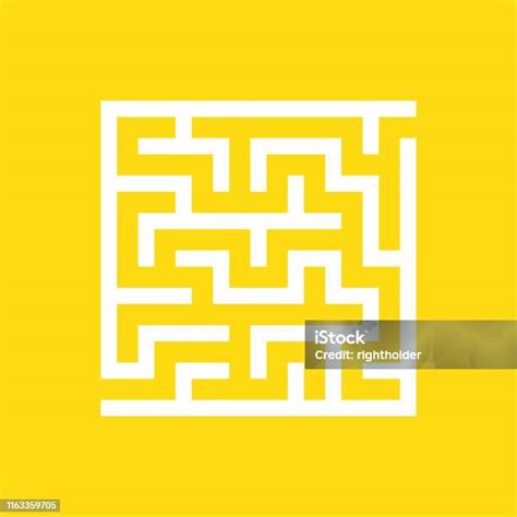 추상 사각형 미로입니다 아이들을위한 게임 아이들을위한 퍼즐 입구 1개 출구 1개 미로 수수께끼 색상 배경에서 격리된 플랫 벡터