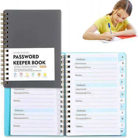 The Spiral Codebook Is Grey Password Book Password Book With Personal Alphabet Label Internet