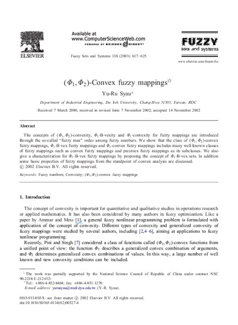 Pdf 1 Φ 2convex Fuzzy Mappings