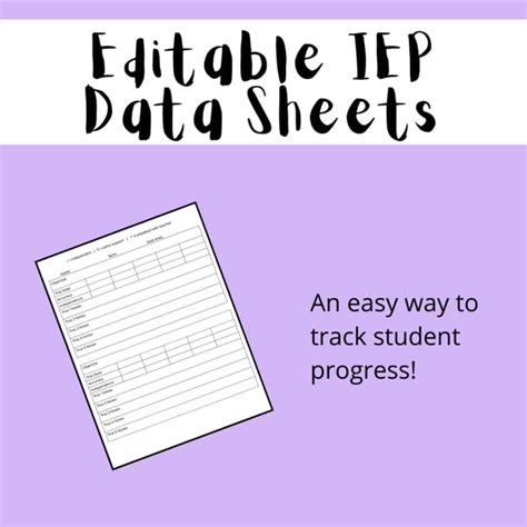 Editable Iep Objective Data Sheets By Supporting All Littles Tpt