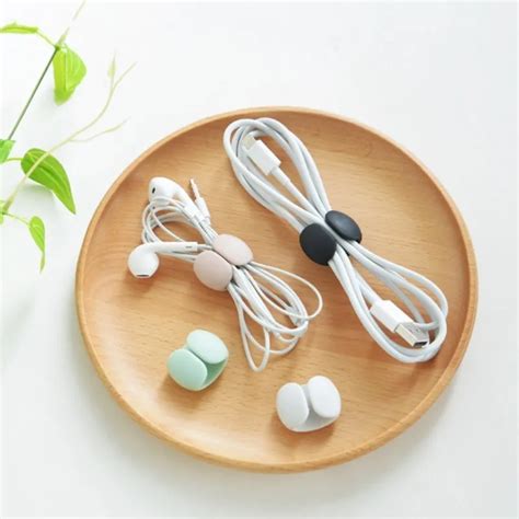 4 шт простой круглый кабель зажимы кабель управление Usb зарядное устройство держатель