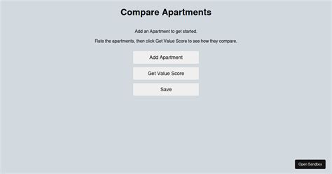 Comparison App Codesandbox
