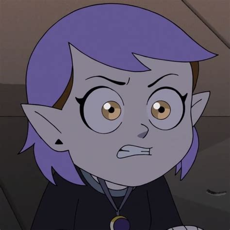 A Cartoon Character With Purple Hair And Big Eyes