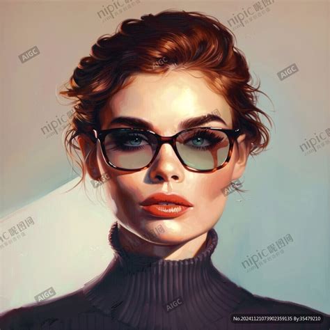 Ai创作图数字肖像插画 原创厚涂 厚涂头像 板绘人像 高级感女插画 厚涂手绘 墨镜人物插画 眼镜女孩插画 鼠绘模特 欧美风绘画 时尚高清画 超写实插画 数字美女插画 写实人物绘画 欧美风人物