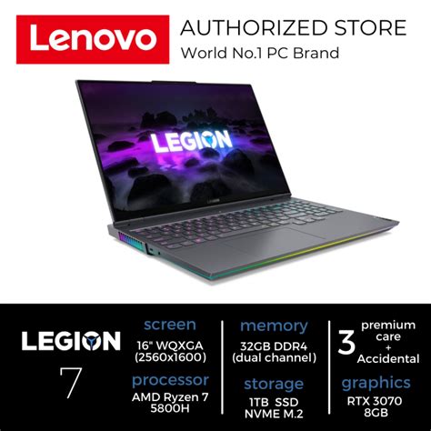 LENOVO LEGION 7 RYZEN 7 5800H 32GB 2TB RTX3070 8GB WQXGA W10 OHS Lazada Indonesia