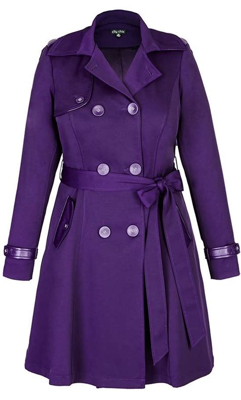 Purple Plus Size Pea Coat Tradingbasis