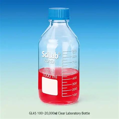 Bottles Scilab® Gl45 100~20000㎖ Clear Laboratory Bottle With Pp Screwcap And Pouring Ring