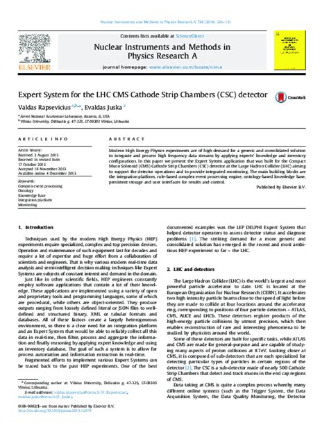 Pdf Expert System For The Lhc Cms Cathode Strip Chambers Csc Detector