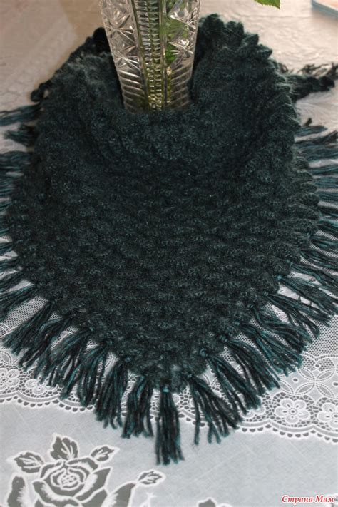 Шаль узором чешуйки Вязание Страна Мам