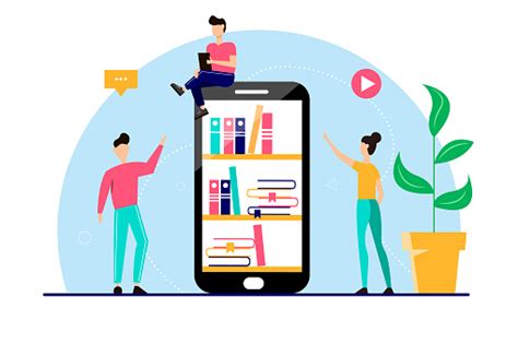 E러닝 배너 교육 기술 개념 응용 프로그램 온라인 라이브러리 온라인 교육 과정에 대한 그림 가정의 방에 대한 스톡 벡터 아트 및 기타 이미지 Istock