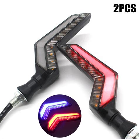 오토바이 방향 지시등 Led 12v 하이라이트 윙 흐르는 유형 깜박이 표시기 범용 액세서리 2 개 Aliexpress