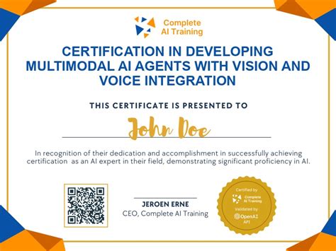 Certification In Developing Multimodal Ai Agents With Vision And Voice